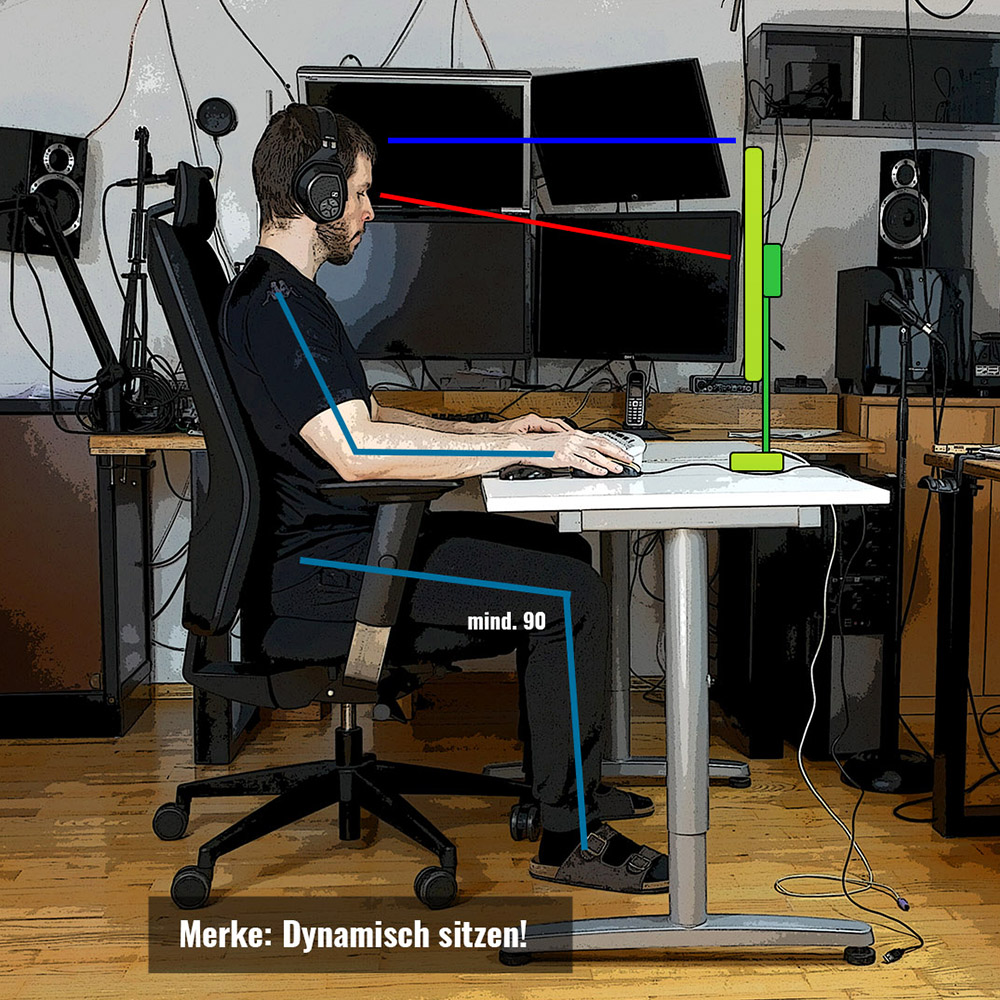 Ergonomie 02 - Richtig Sitzen am PC und Ergonomie mit Maus & Tastatur ...